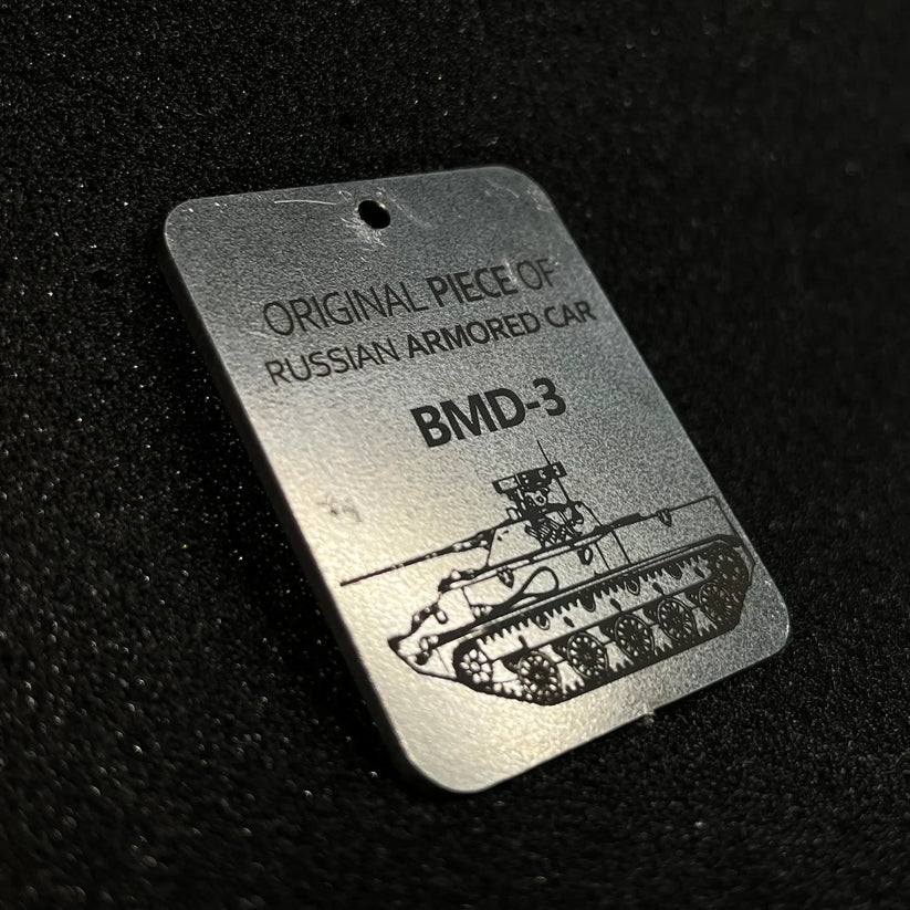 Metal Keychain - "Piece of Russian Armored Car BMD-3" Made in Ukraine ...