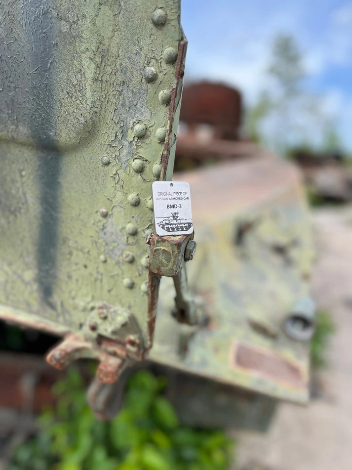 Metal Keychain - "Piece of Russian Armored Car BMD-3" Made in Ukraine ...
