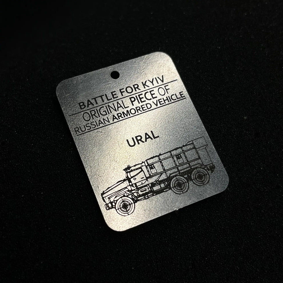Metal Keychain - "Piece of Russian Armored Vehicle URAL" Made in Ukrai ...