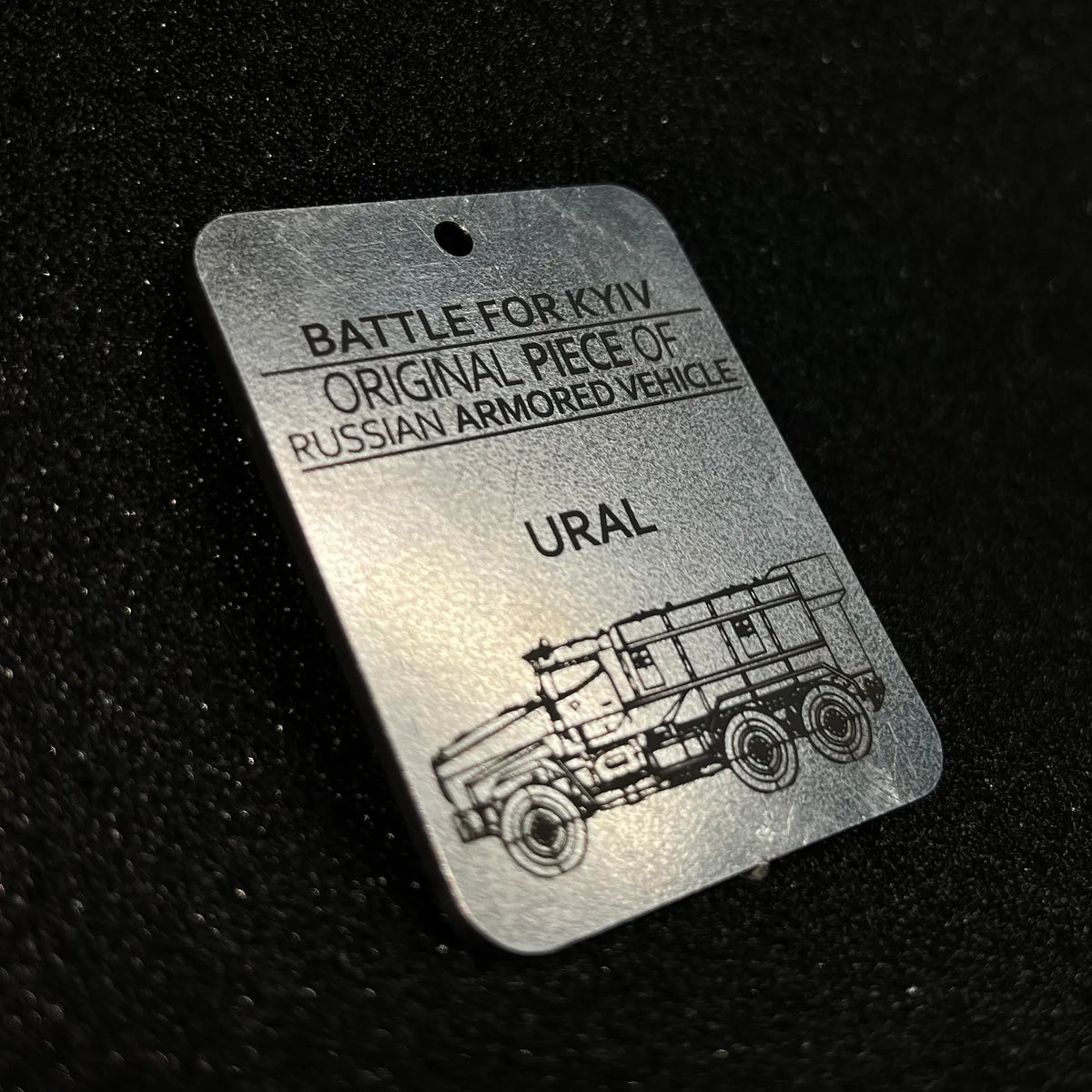 Metal Keychain - "Piece of Russian Armored Vehicle URAL" Made in Ukrai ...